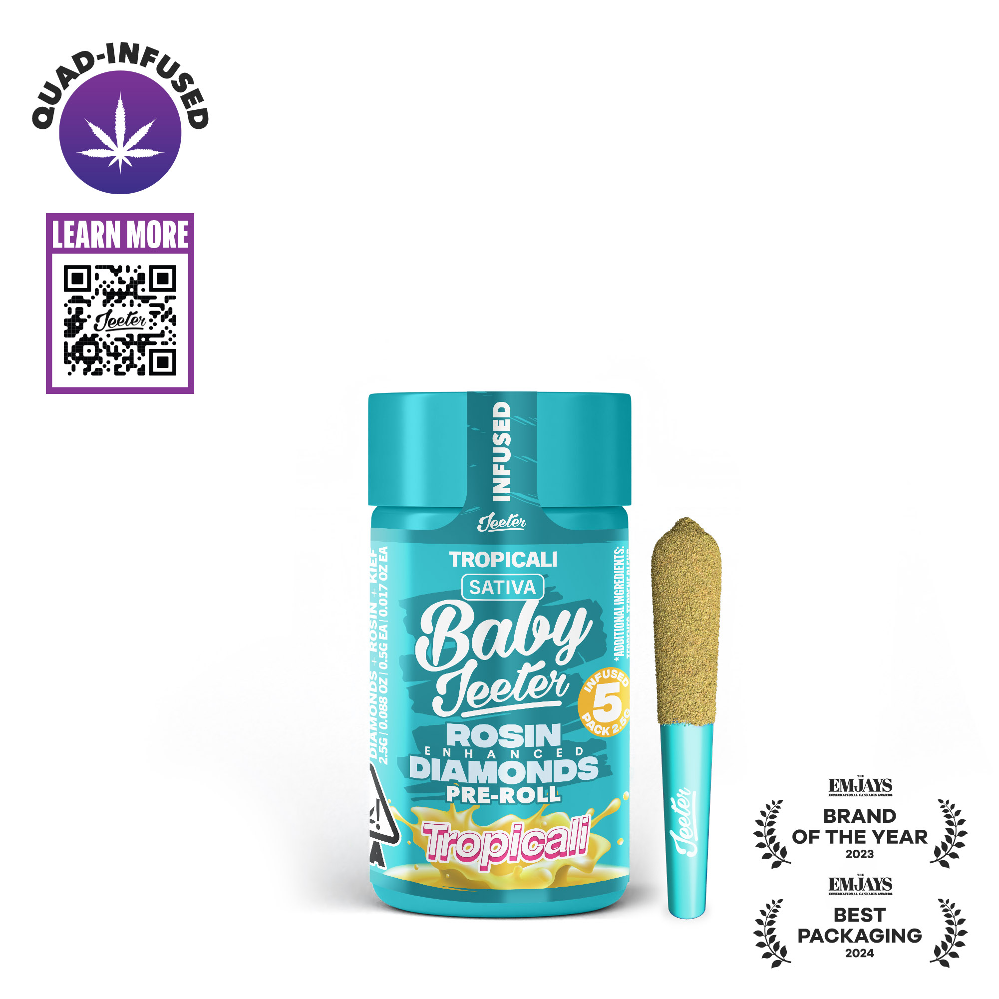 JEETER - Tropicali (s) Baby Jeeter Rosin/ Diamond Infused Pre-roll 5 ...