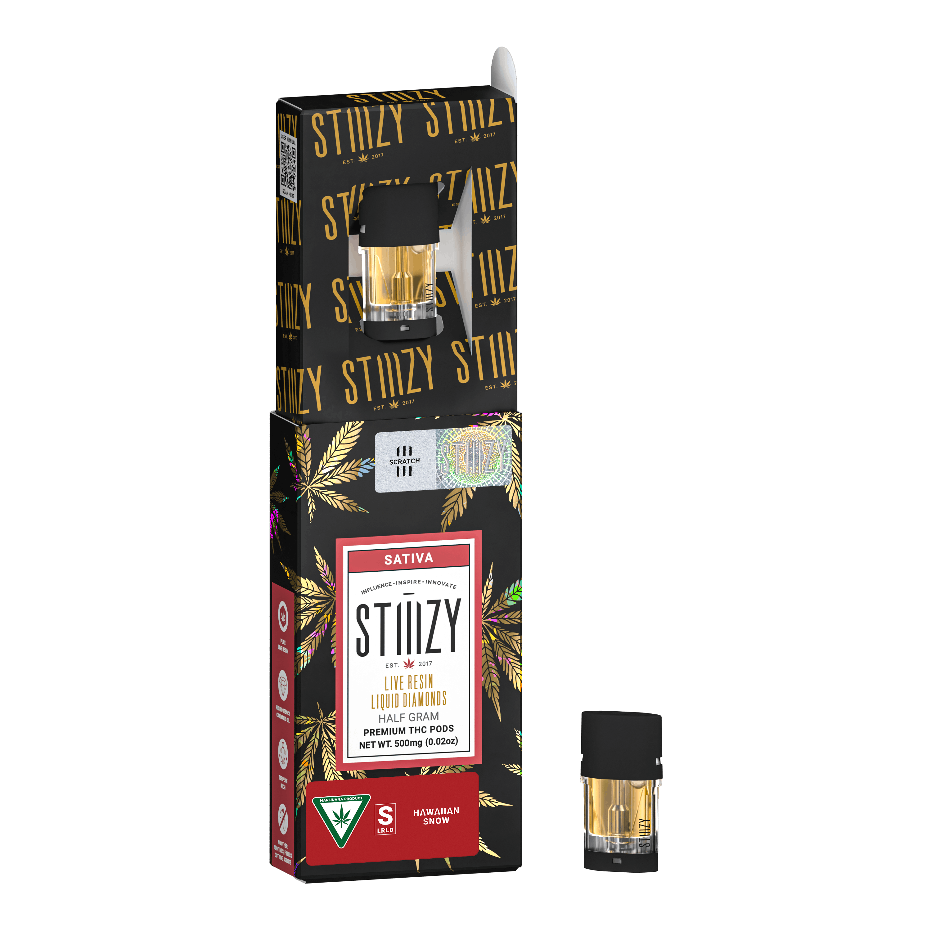 STIIIZY - Hawaiian Snow (s) Live Resin Liquid Diamond Pod .5g