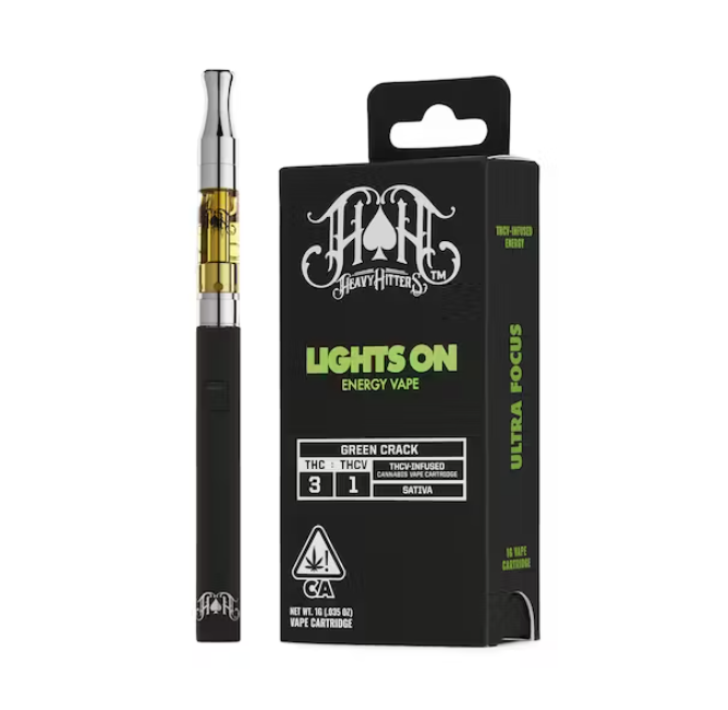 HEAVY HITTERS - HEAVY HITTERS 'LIGHTS ON' GREEN CRACK THC:THCV 1G CART