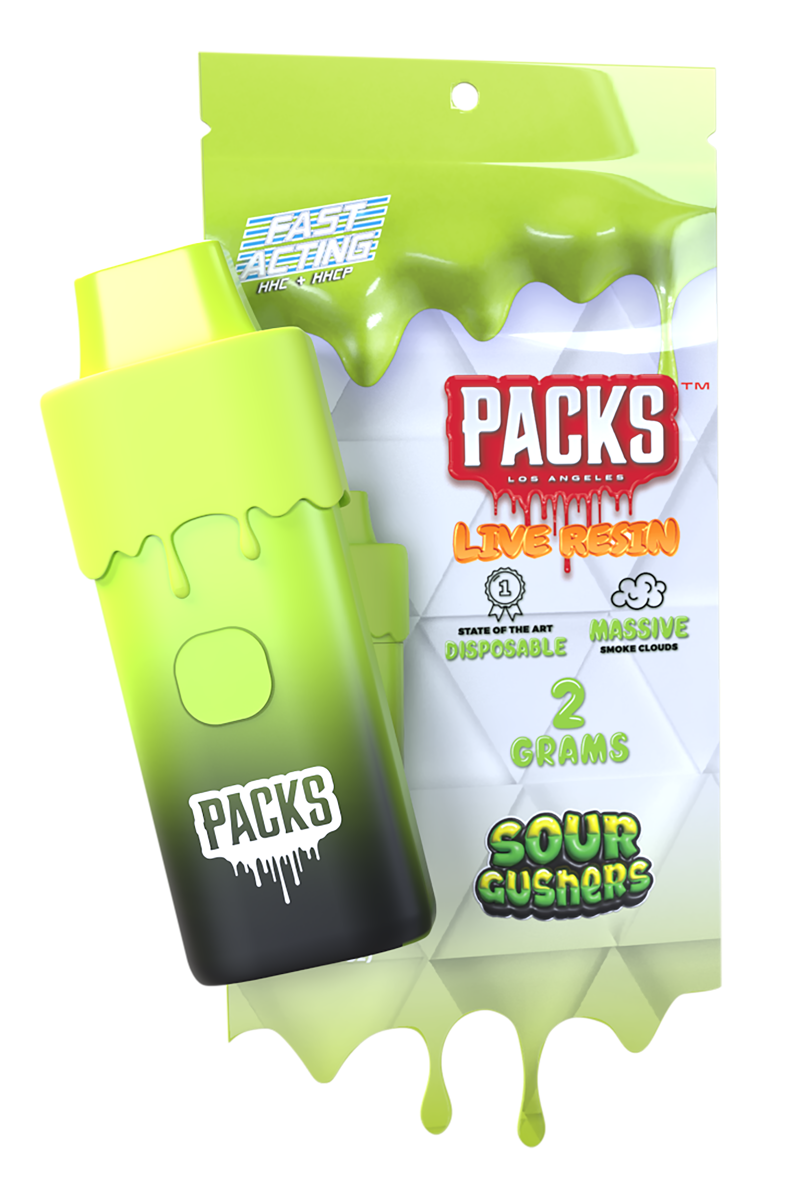 PACK PODS - SOUR GUSHERS 2G DISPOSABLE VAPE