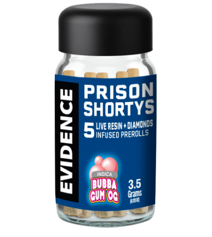 EVIDENCE - EVIDENCE .7G X 5 INFUSED PRISON SHORTYS - BUBBA GUM OG