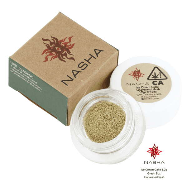 NASHA - 1.2G ICE CREAM CAKE GREEN UNPRESSED HASH BY NASHA