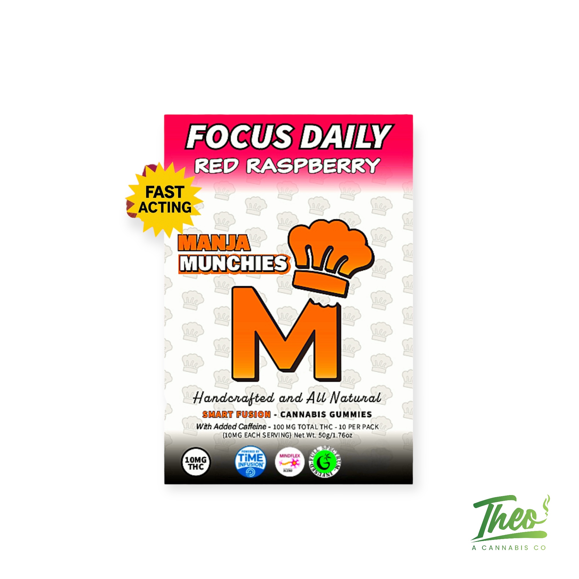 MANJA MUNCHIES - FOCUS DAILY RED RASPBERRY 100MG