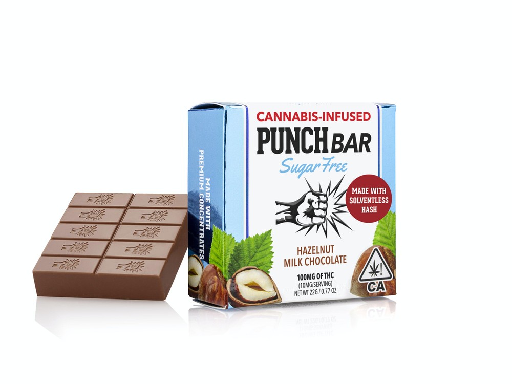 PUNCH EDIBLES - Punch Bar - Sugar Free Hazelnut Milk Chocolate 100MG