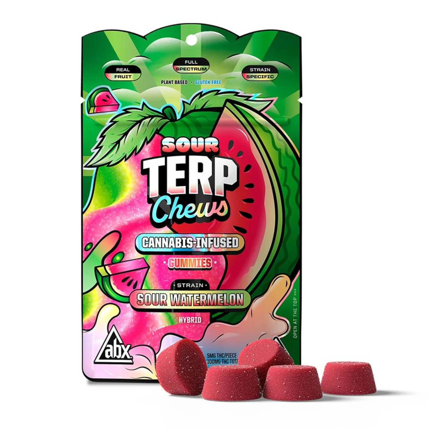 ABSOLUTEXTRACTS - Terp Chews Edible | Sour Watermelon 100mg (20ct ...