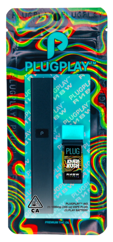 PLUGPLAY - PLUGPLAY JUSTPLAY RNBW KANDI KUSH 1G AIO