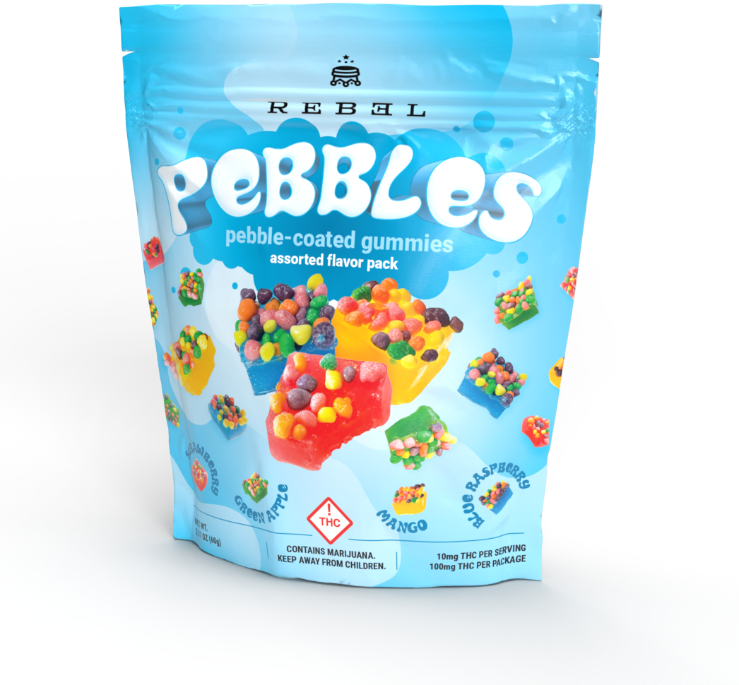 REBEL - REBEL - PEBBLES - CANDY COATED GUMMIES - 100MG