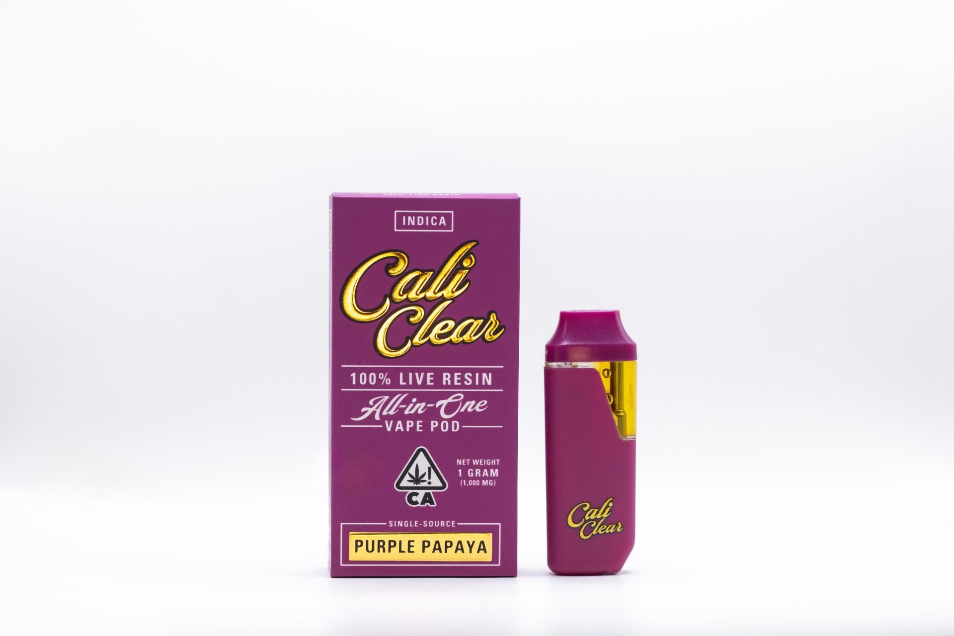 CALI CLEAR - Cali Clear | Purple Papaya | Indica | 1G Lr Disposable